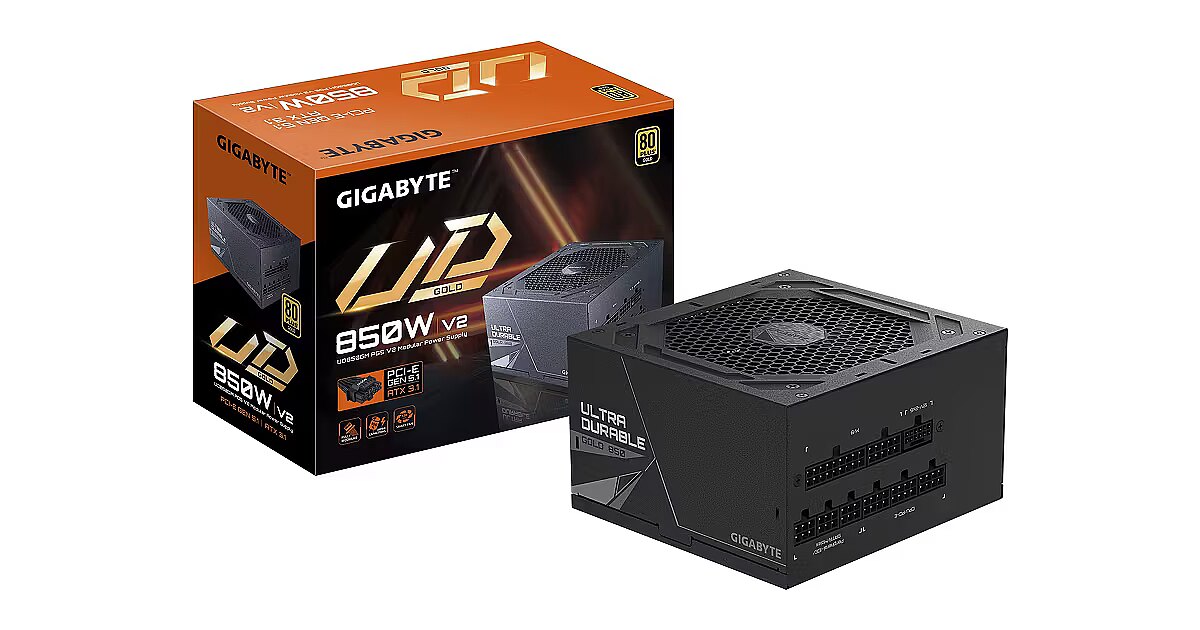 Gigabyte UD850GM PG5 V2, 850W, 80PLUS Gold, ATX 3.1, PCIe 5.1 (GP ...